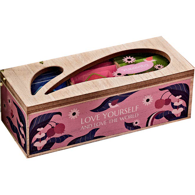 Cofanetto in Legno Rosa 3 Scomparti con Infusi Bio - Neavita Hp Italia