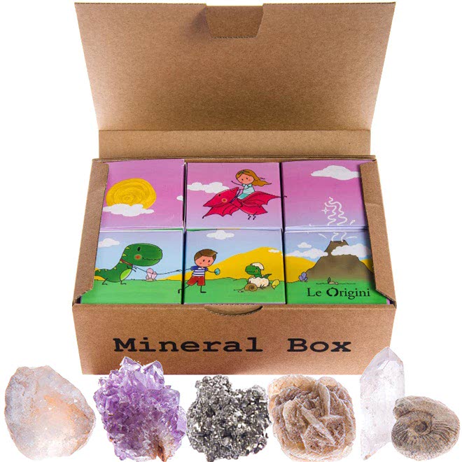 Mineral Box con 6 Pietre Naturali - Le Origini